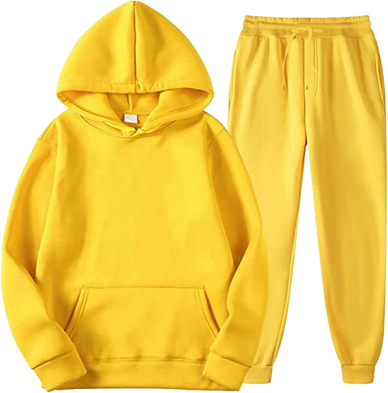 Winter Fleece Sweatsuits for Men: Sweatshirts Sweatpants Outfit Workout ...