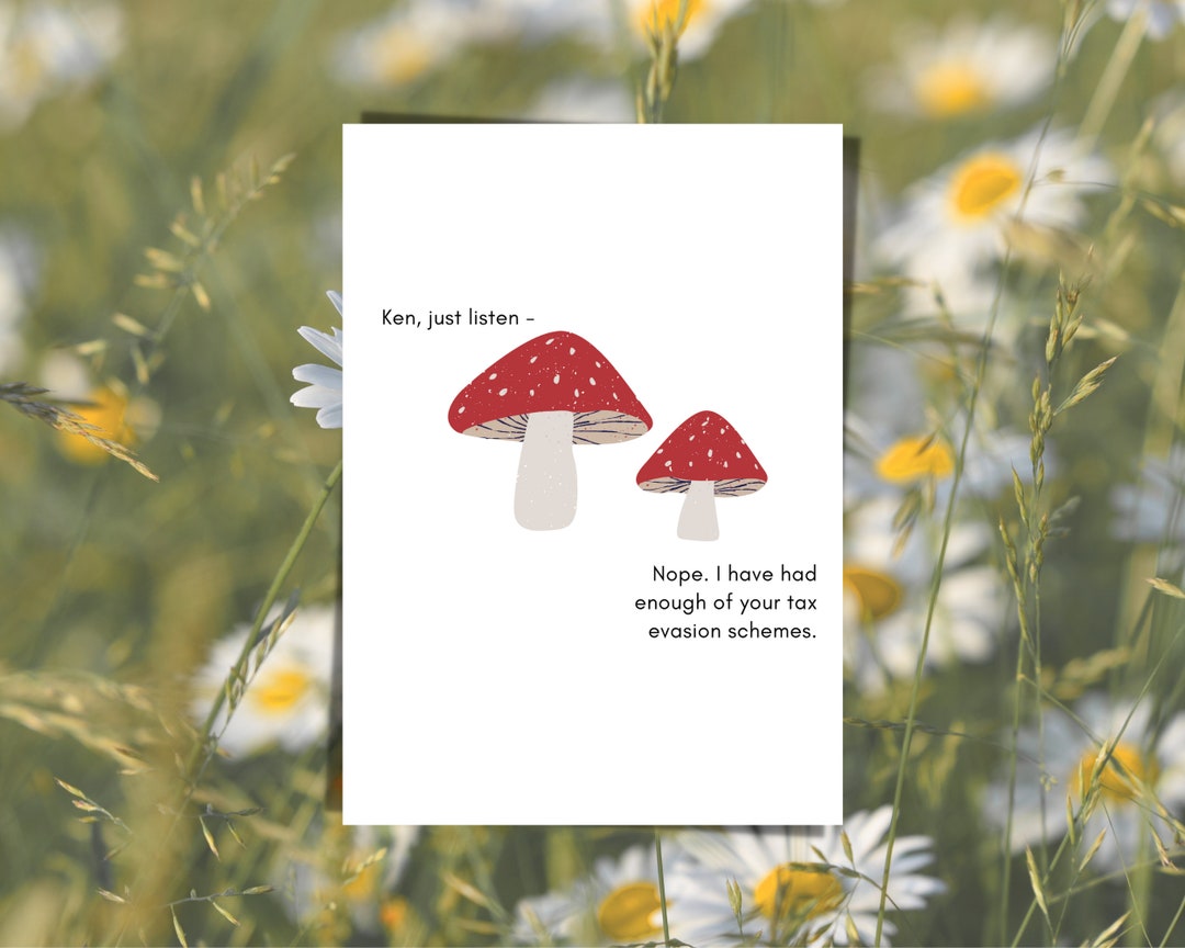 Mushrooms Talking Funny Unique Printable Digital Greeting Card Standard ...