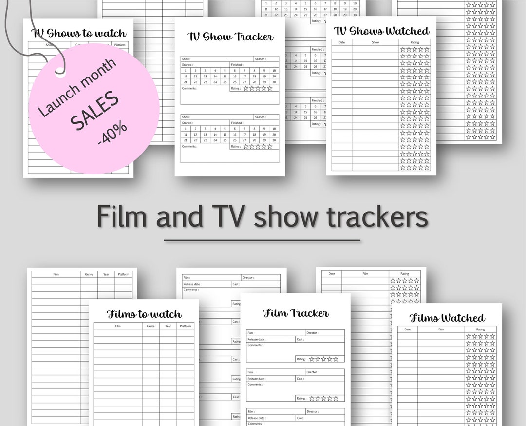 Printable Film and TV Show Trackers - Etsy