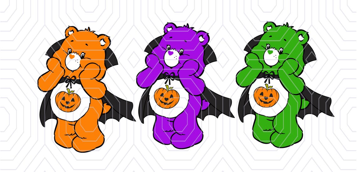 Care Bear Halloween Pumpkin Bears PNG/EPS/TIFF - Etsy
