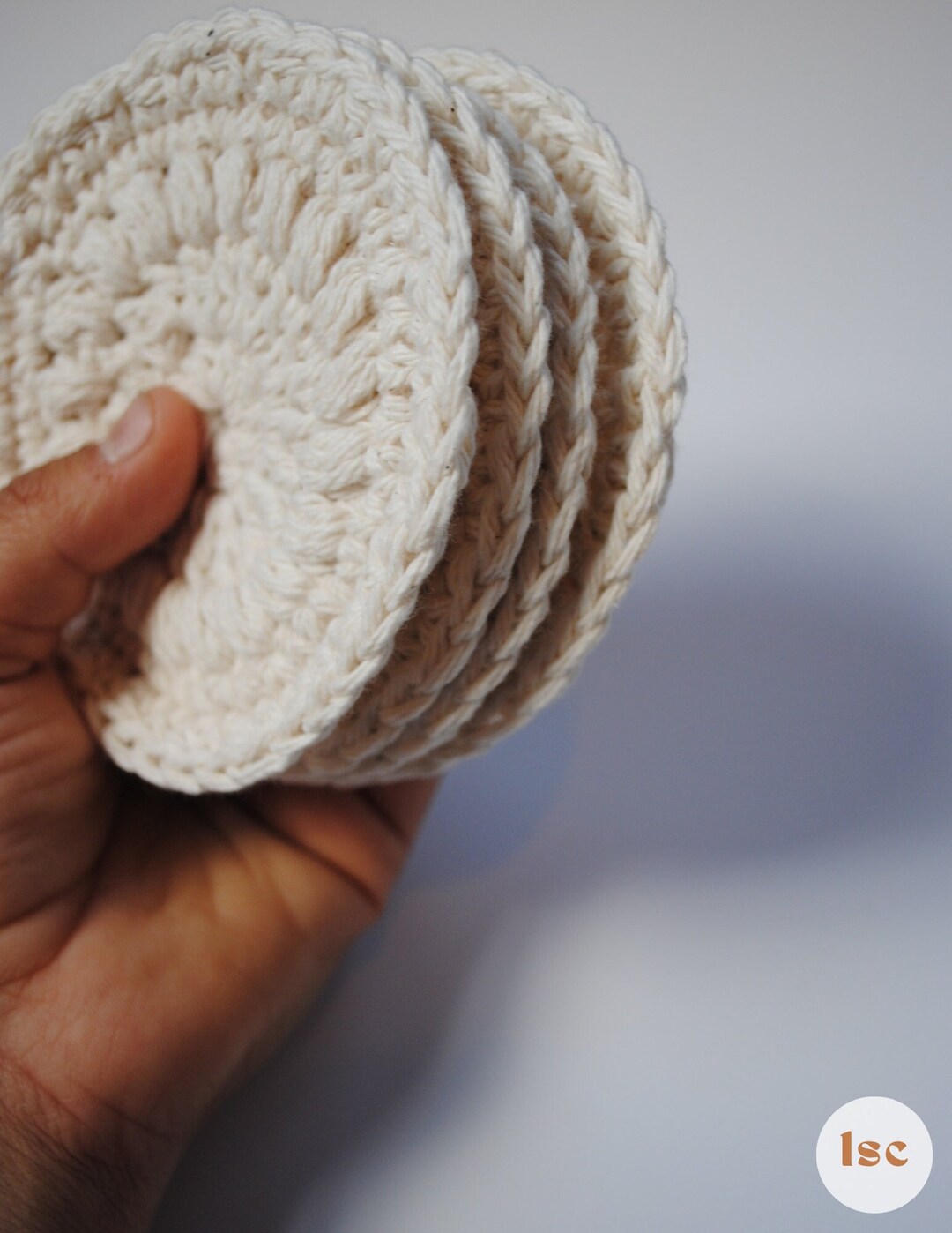 Cotton Boho Coasters // Set of 4 // Ready to Ship // Handmade Crochet ...