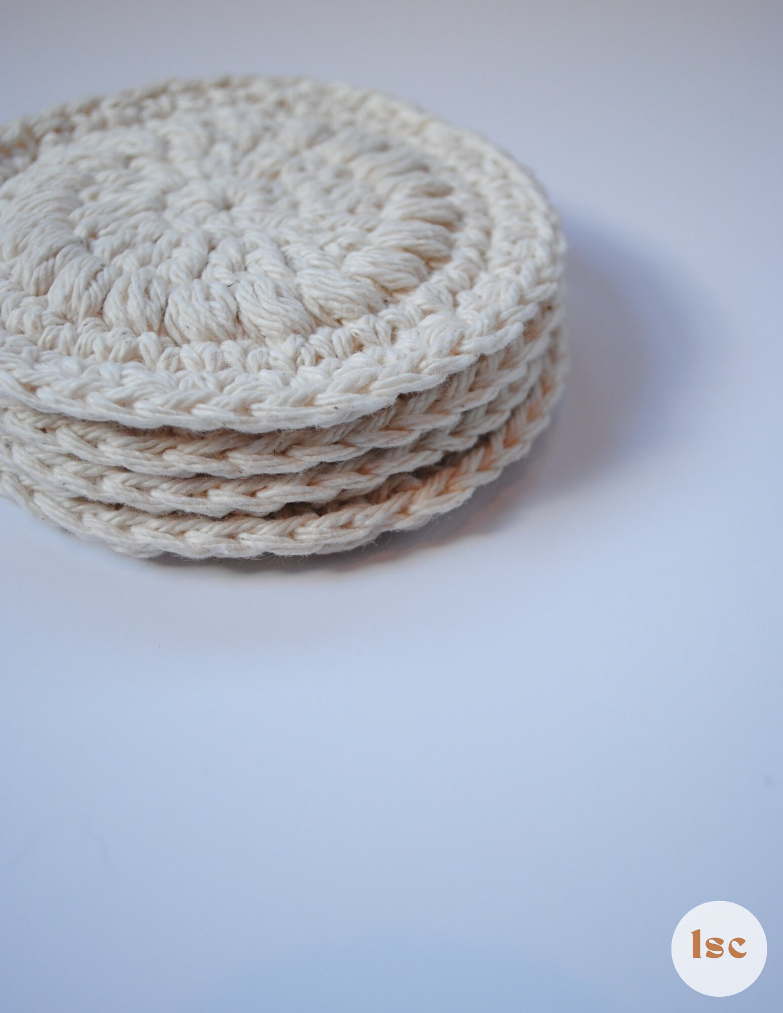 Cotton Boho Coasters // Set of 4 // Ready to Ship // Handmade Crochet ...