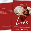 Valentine's Day Photo Card Template, Holiday Card, Printable Valentines ...