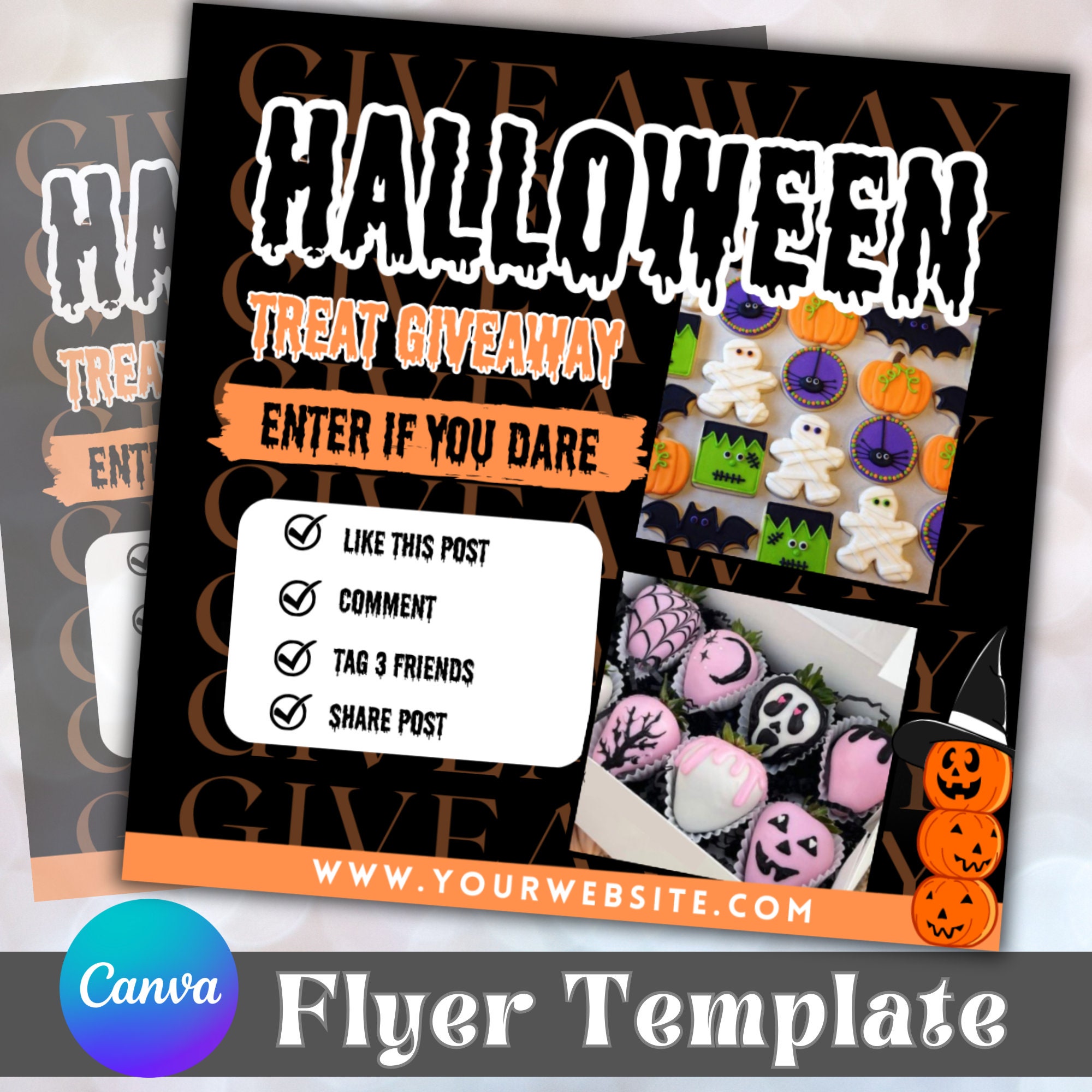 Spooky Sweets and Treats DIY Canva Template, Halloween Baking Dessert ...