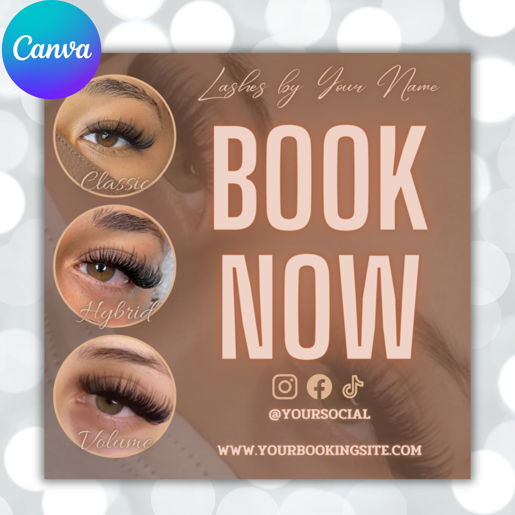 Lash Booking Flyer, DIY Book Now Flyer, Aesthetic Flyer, Eyelashes ...