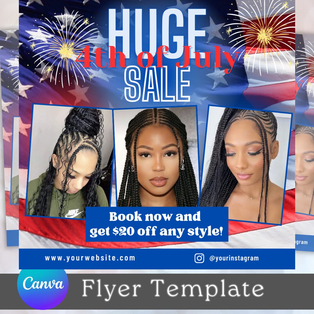 4th of July Sale Flyer, Booking Flyer Template, Holiday Sale Flyer ...