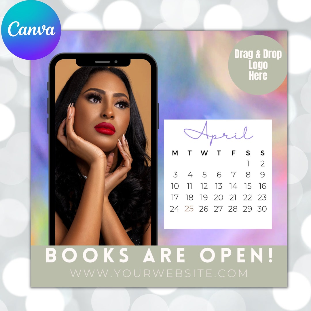 April Bookings Flyer DIY Template Canva Flyer Lash - Etsy