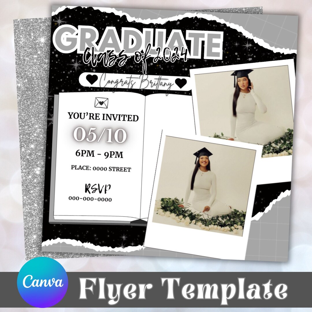 Graduation Party Flyer Template 2024 Graduation Editable Invite, High ...