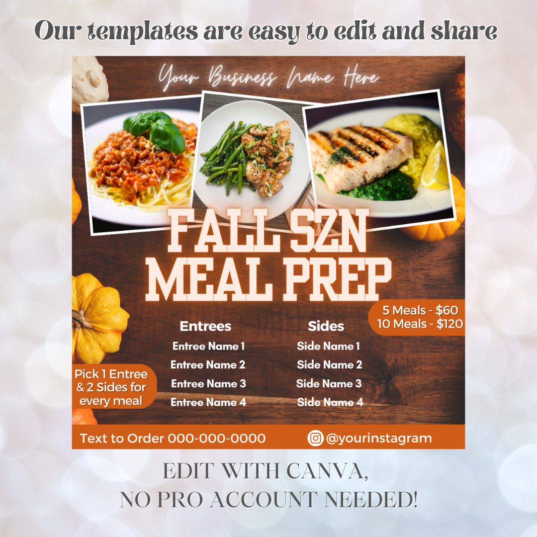 Meal Prep Flyer Template, Editable Flyer Template, Meal Plan Flyer ...