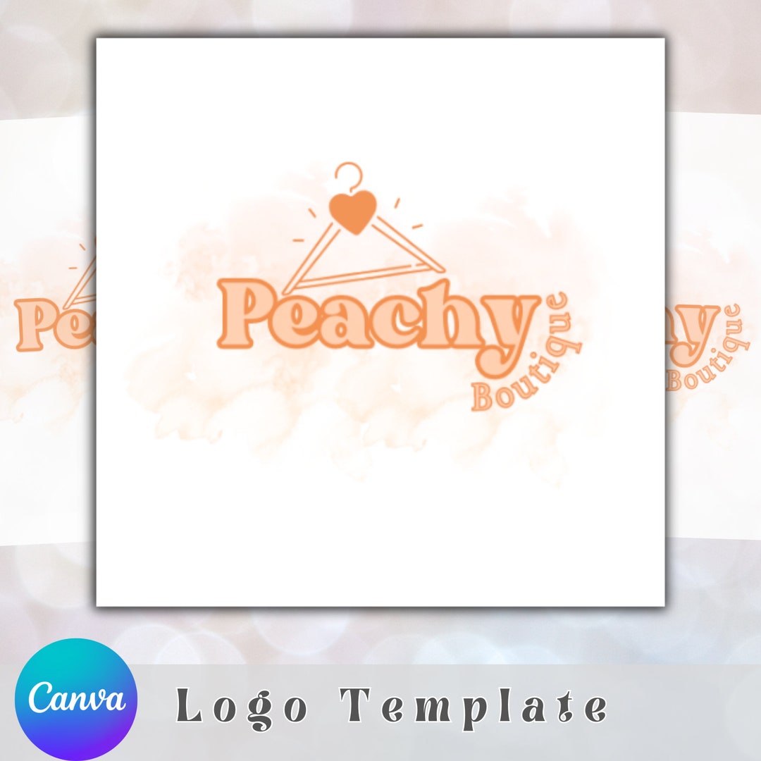Retro Fashion Boutique Logo, Peachy Logo Design Template, Boho Logo ...