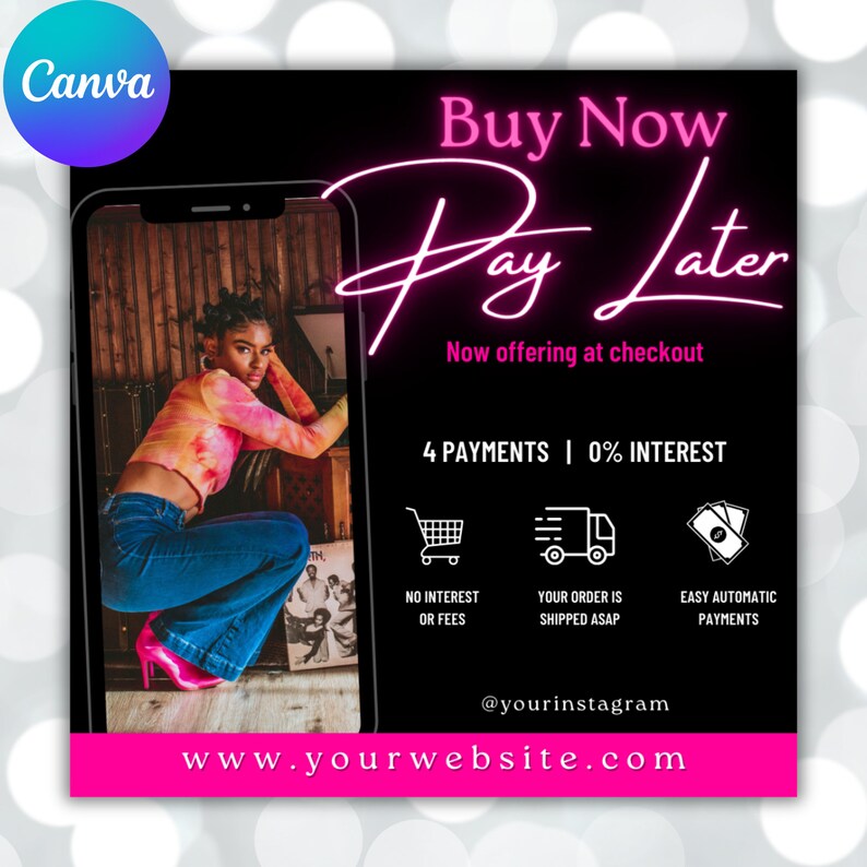 Shop Today Pay Later Flyer Template, Afterpay Flyer, Buy Today Pay ...