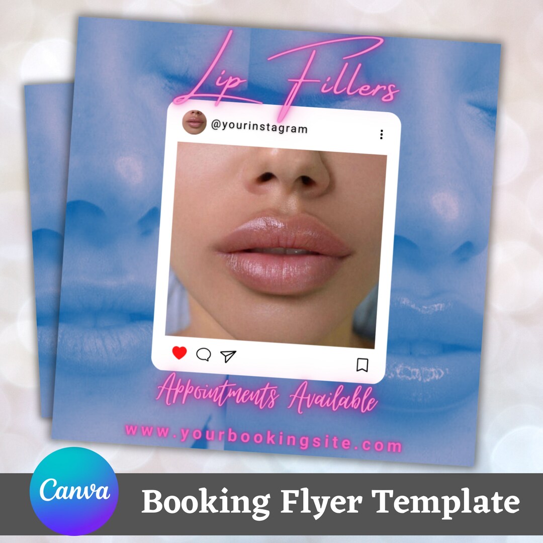 Lip Fillers Flyer Canva Template, Lip Injections Flyer, Russian Lips ...