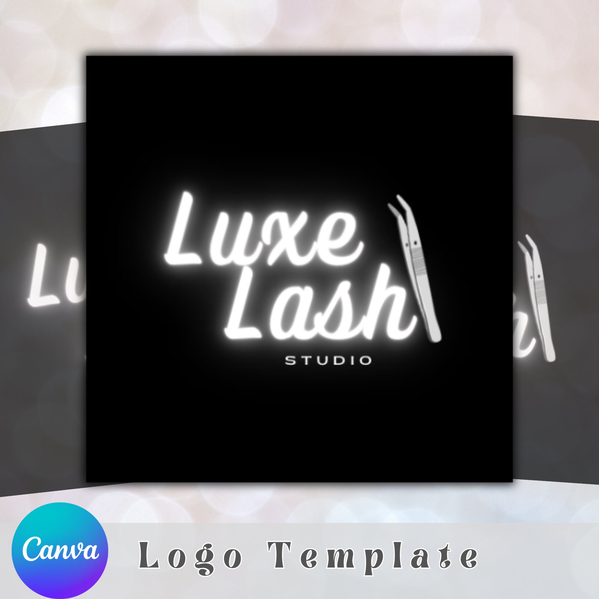 DIY Lash Tech Logo, Neon Business Logo Design, DIY Beauty Salon ...
