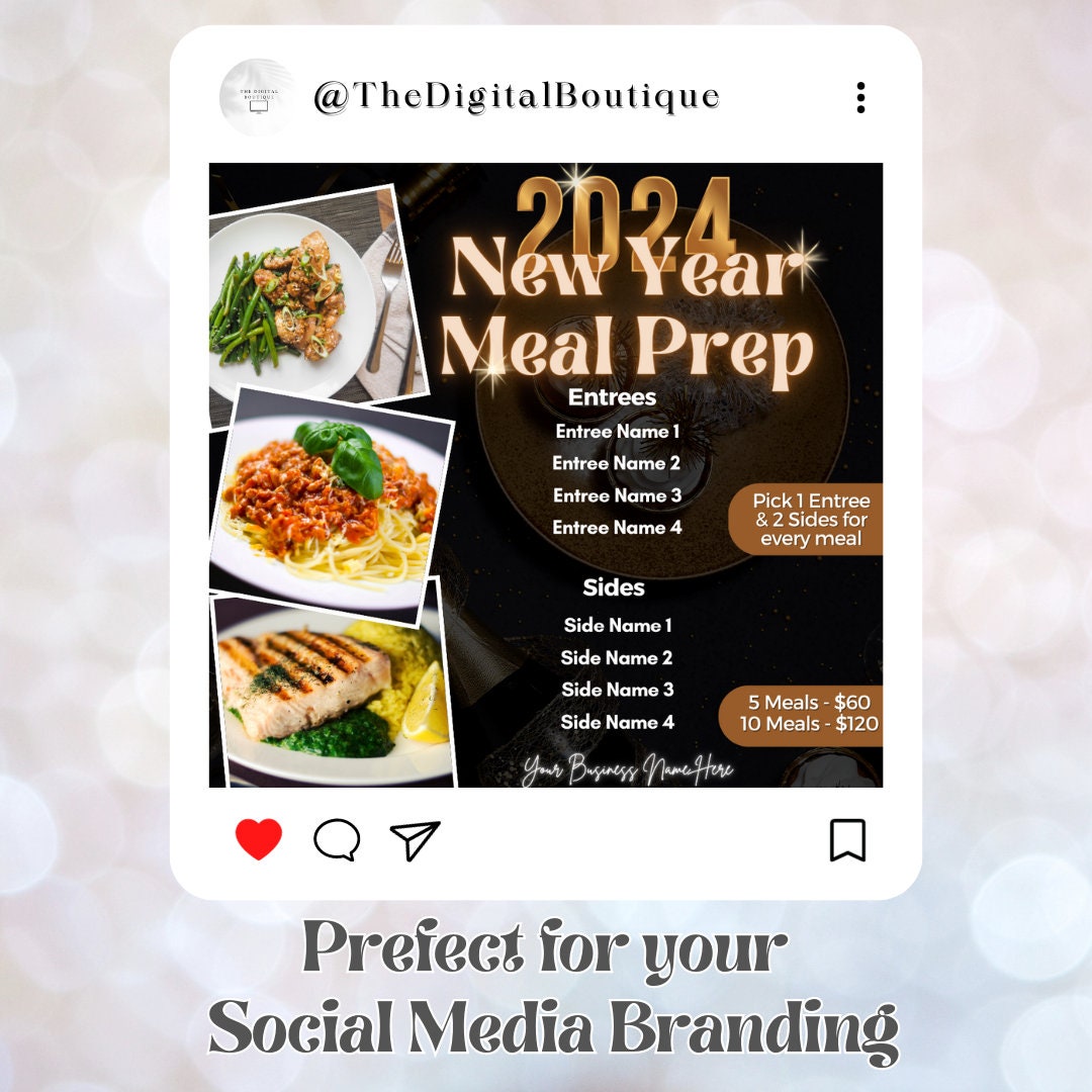 New Year Meal Prep Flyer, Instagram Flyer, Chef Instagram Flyer, 2024 ...