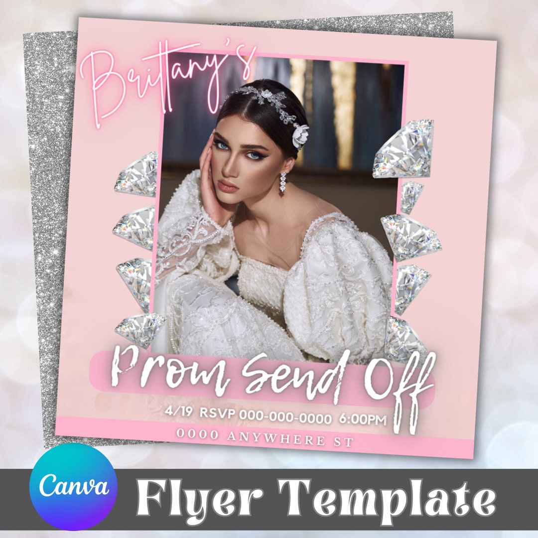 Prom Send off Invitation, Prom Invitation Template, Pink Prom Party ...