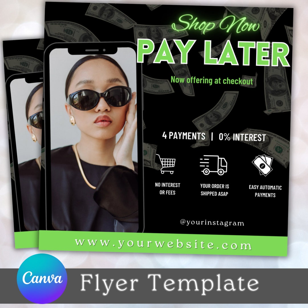 Shop Now Pay Later Flyer Template Afterpay Flyer Buy Today - Etsy