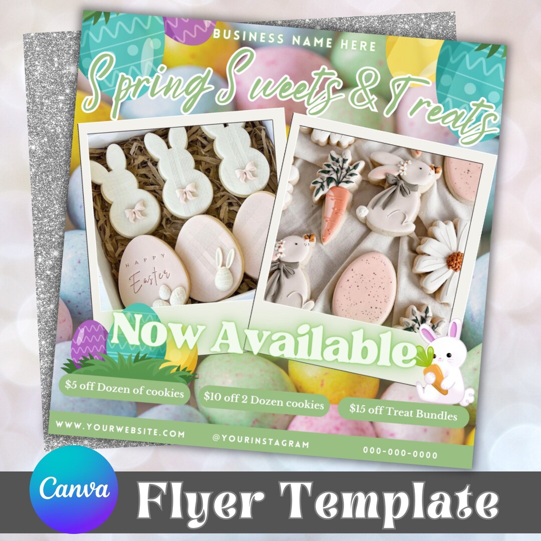 March Sweets and Treats Flyer Template, Spring Baking Dessert Flyer ...