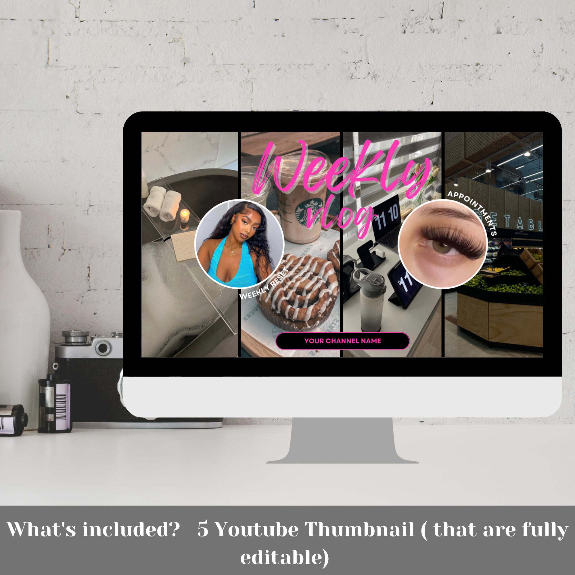 Youtube Channel Thumbnail Templates, Youtube Thumbnail Set, Editable ...