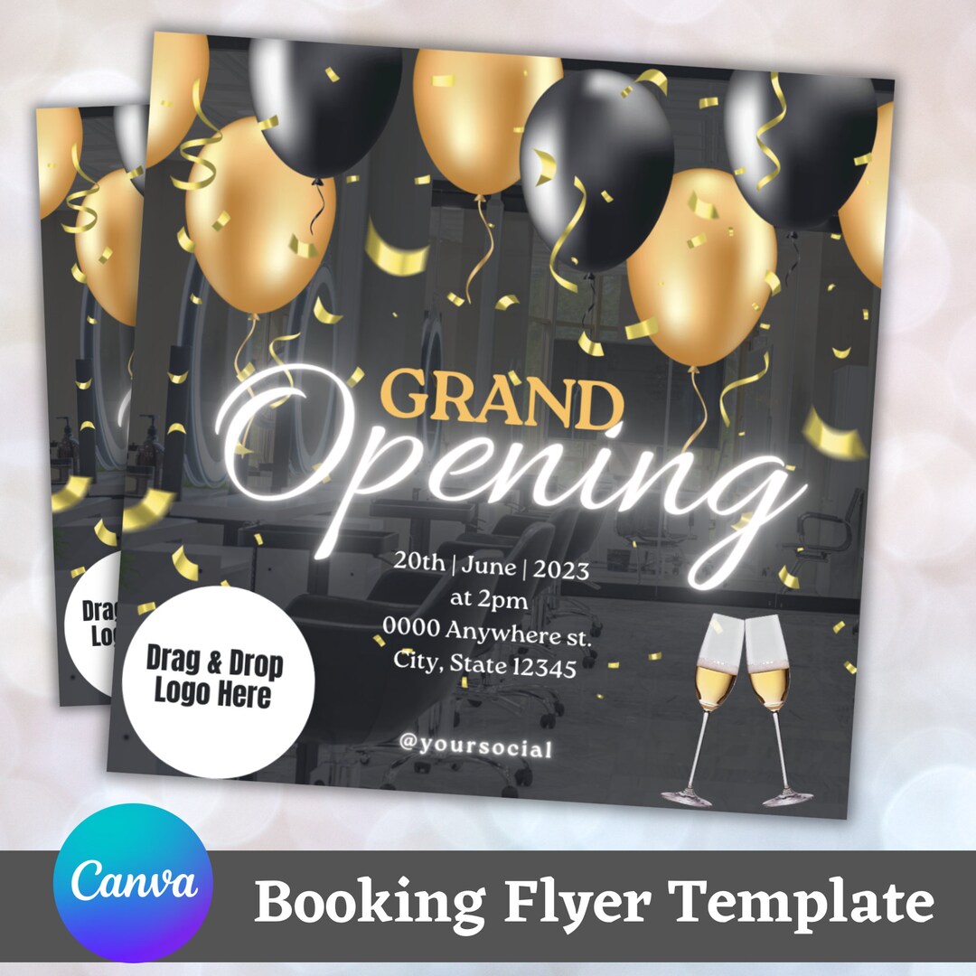 Grand Opening Canva Flyer Template, Editable Grand Opening Invite ...
