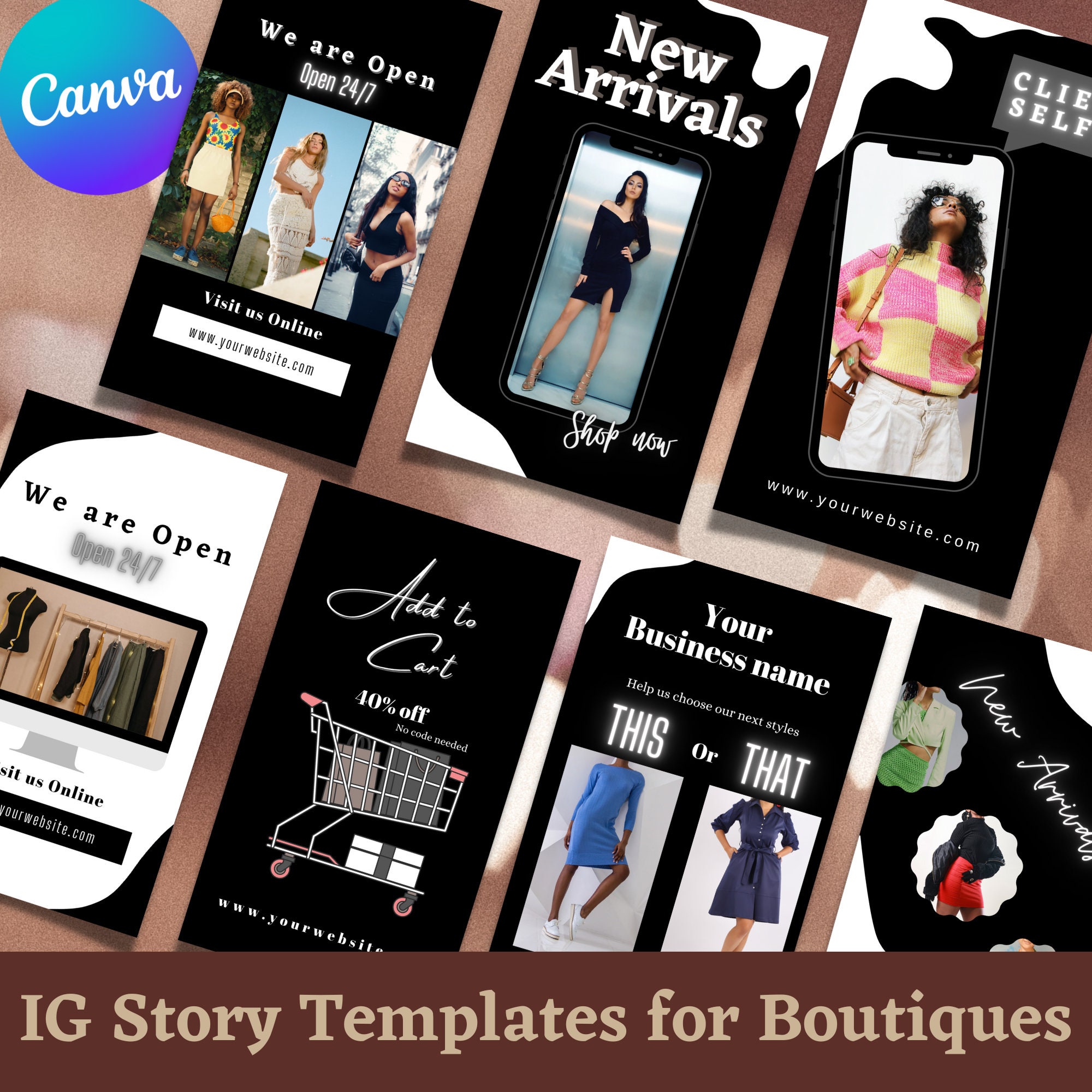 Instagram Engagement Story Templates Canva, 10 Fashion Instagram Story ...