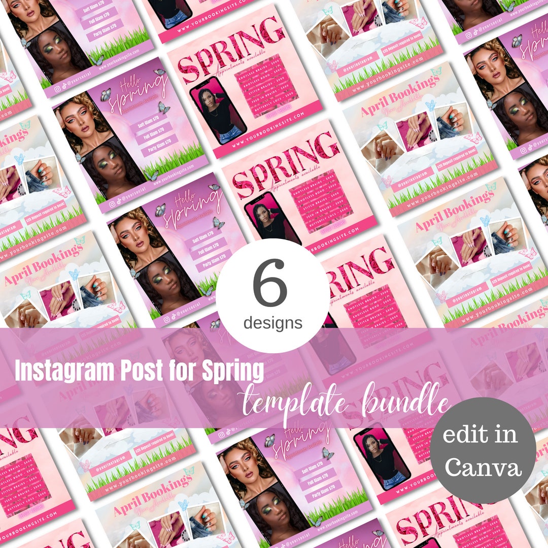 Spring Social Media Flyer Bundle, DIY Flyer Template Design, Spring ...