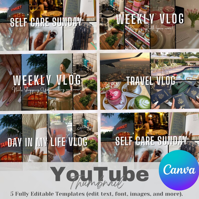 Youtube Thumbnail Bundle Templates, Youtube Channel Branding Kit ...