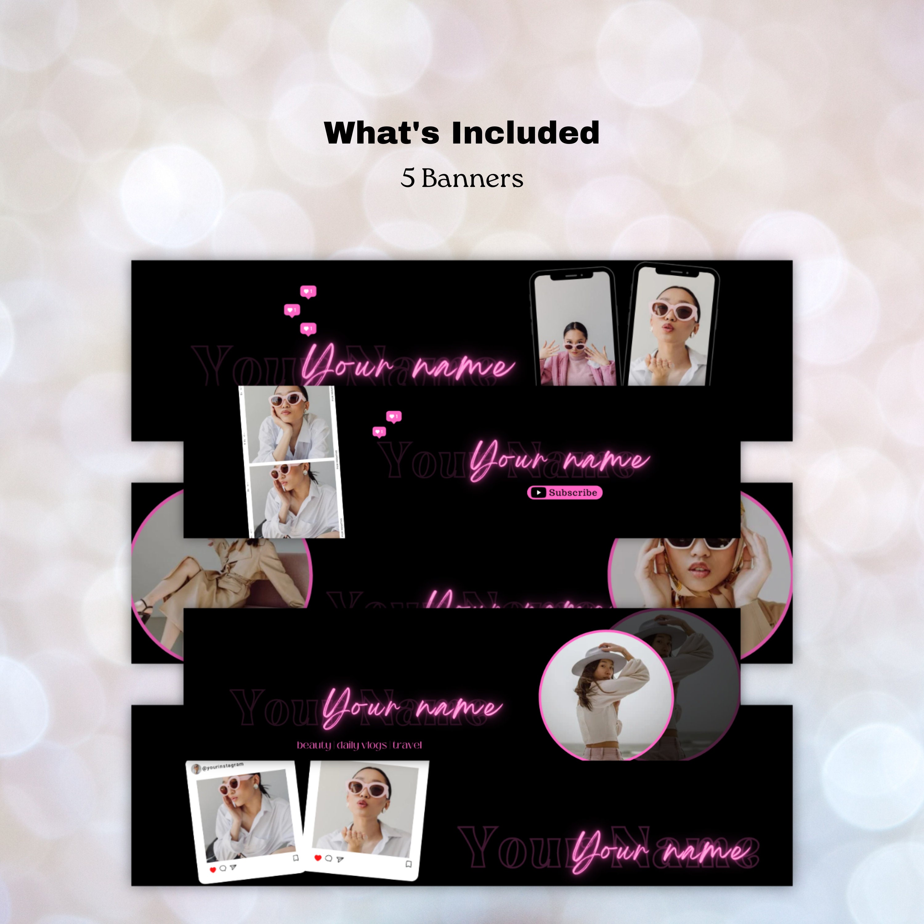 Youtube Channel Branding Kit, Youtube Banner Templates, Editable Canva ...