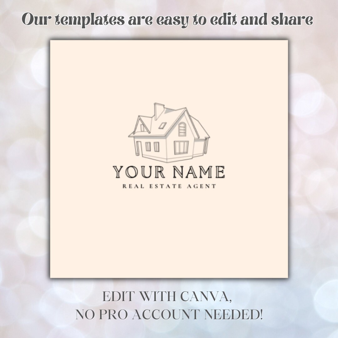 Real Estate Agent Logo Design, DIY Canva Template, Editable Realtor ...