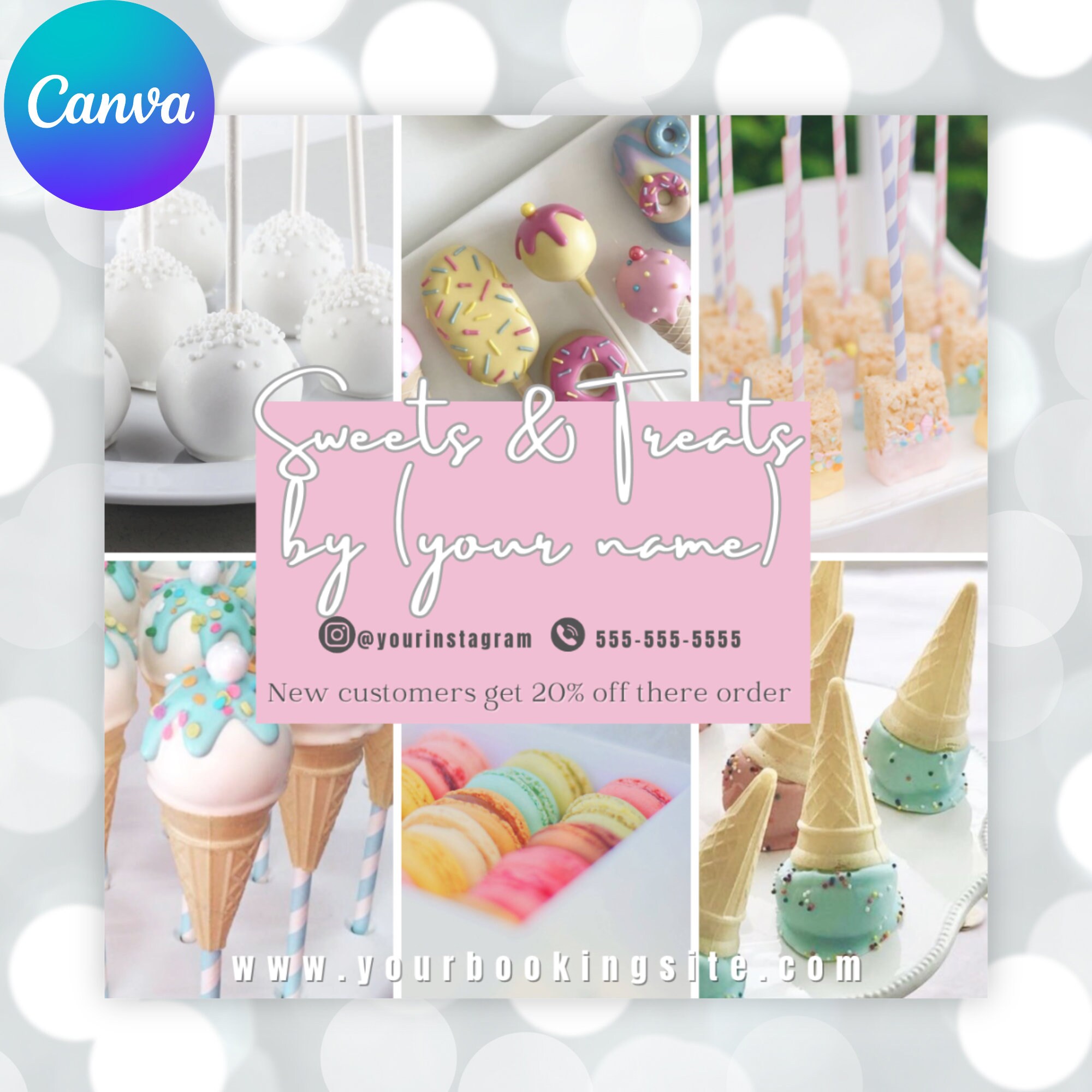 BAKING Dessert Digital Flyer Template, Sweet Treats Flyer, Bakery ...