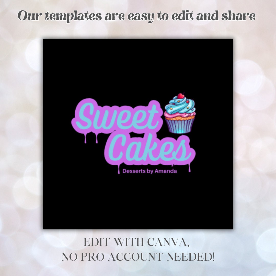 Cake Baking Logo Design Editable Baker Logo Bakery Business - Etsy