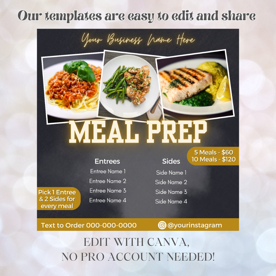 Meal Prep Flyer Template, Editable Flyer Template, Meal Plan Flyer ...