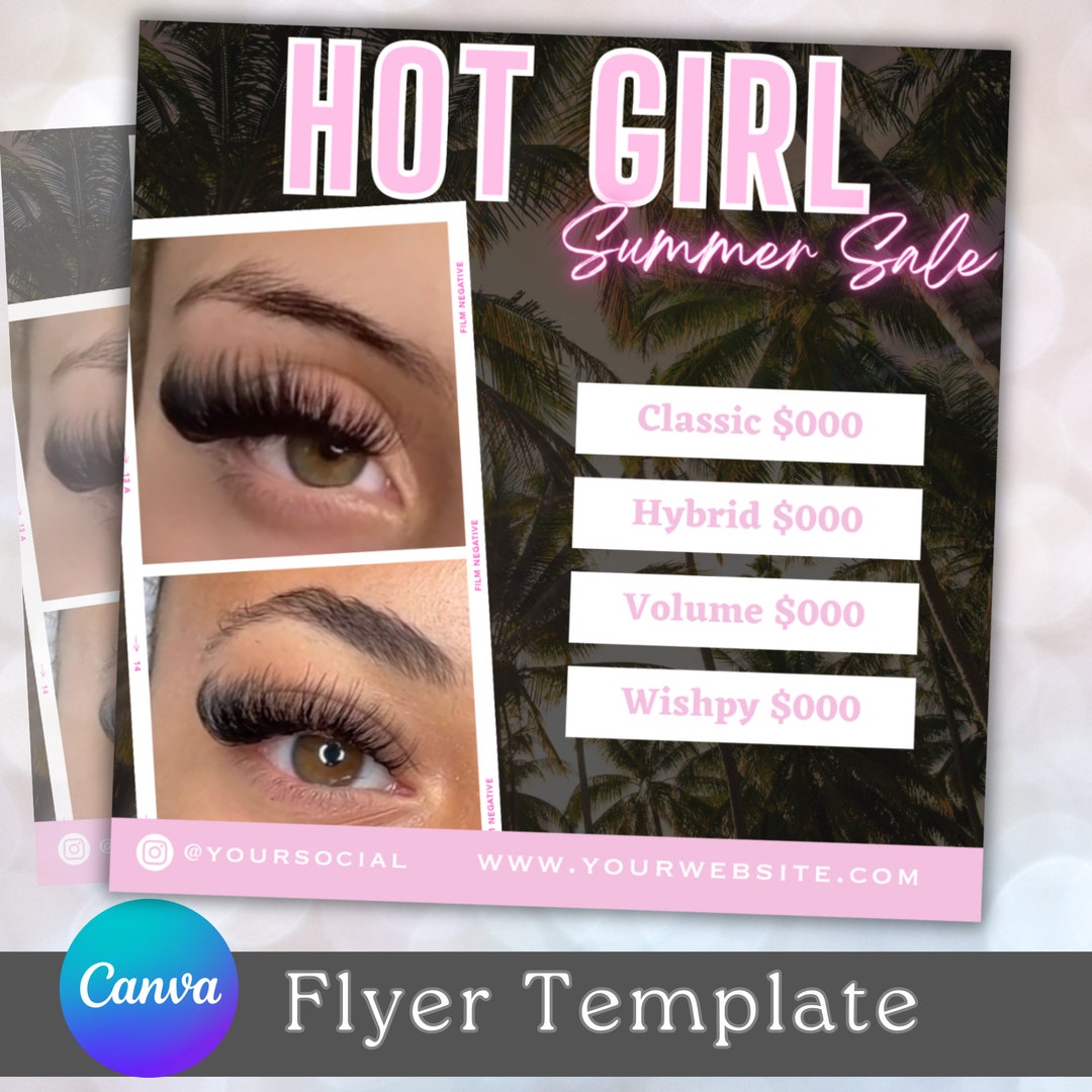 Lash Summer Special Flyer Template, June Booking Flyer, July Books Open ...