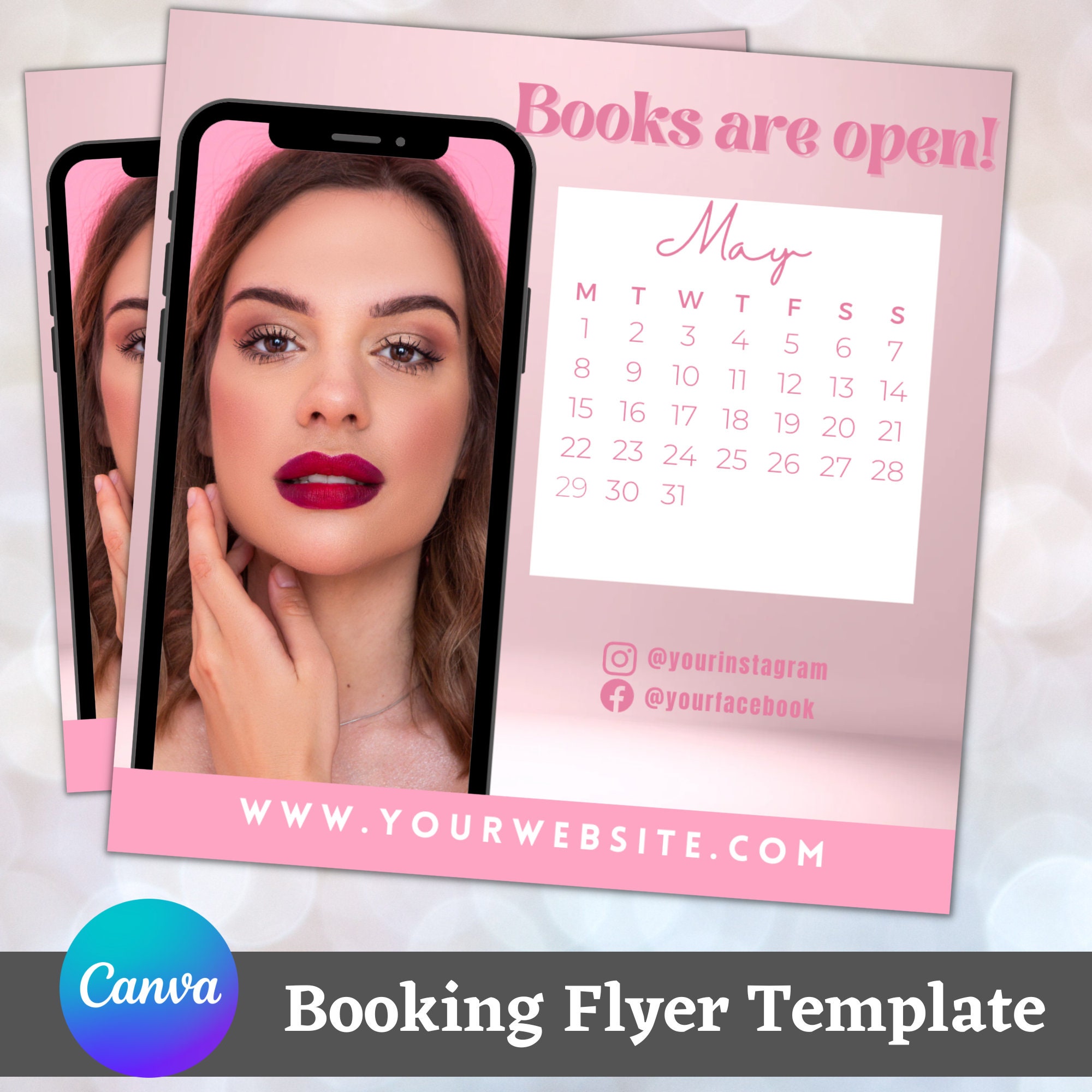May Open Books Flyer Template DIY Flyer Full Set Nails Lash - Etsy
