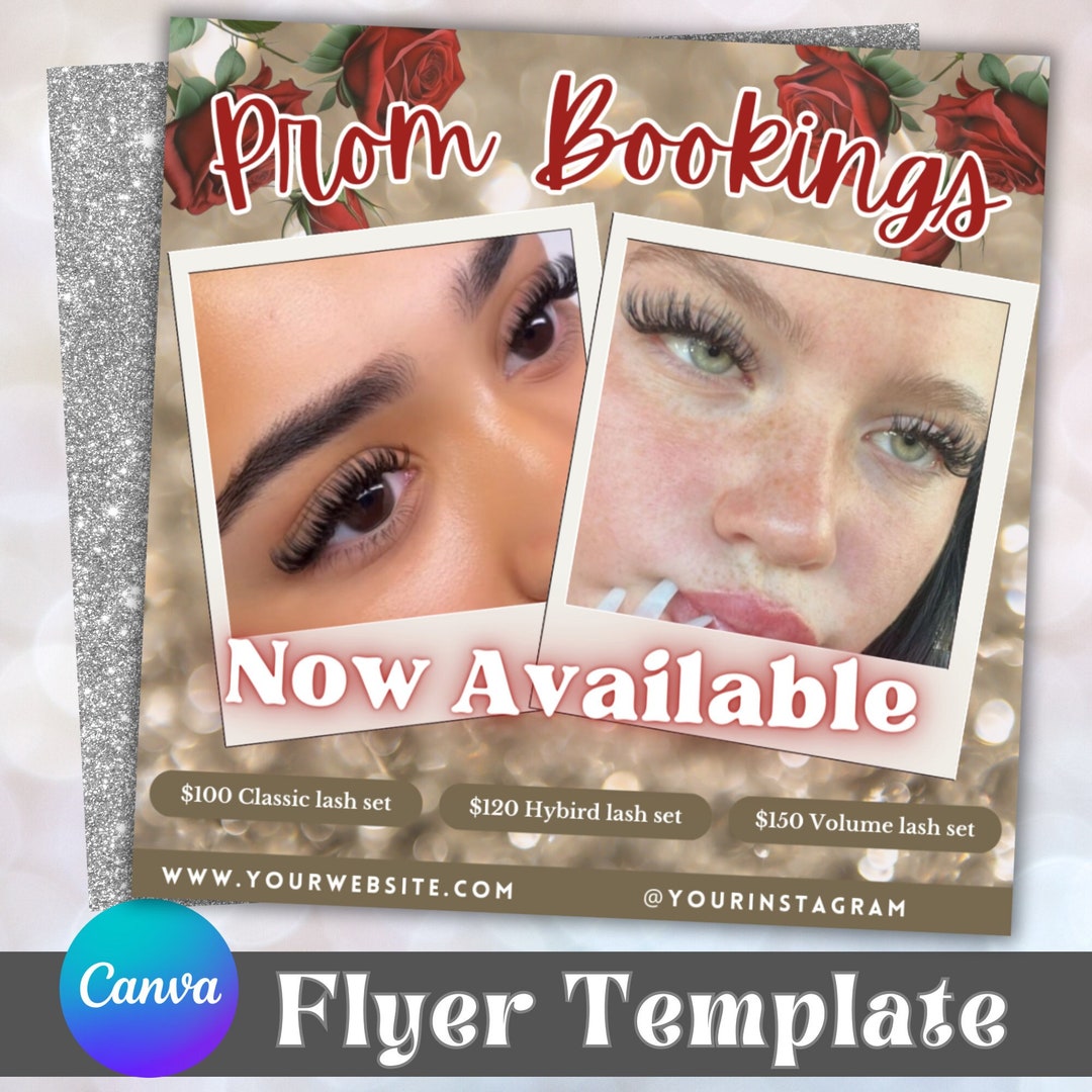 Prom Lash Sale Flyer, Lash Tech Flyer Template, Prom Lash Sale Post ...