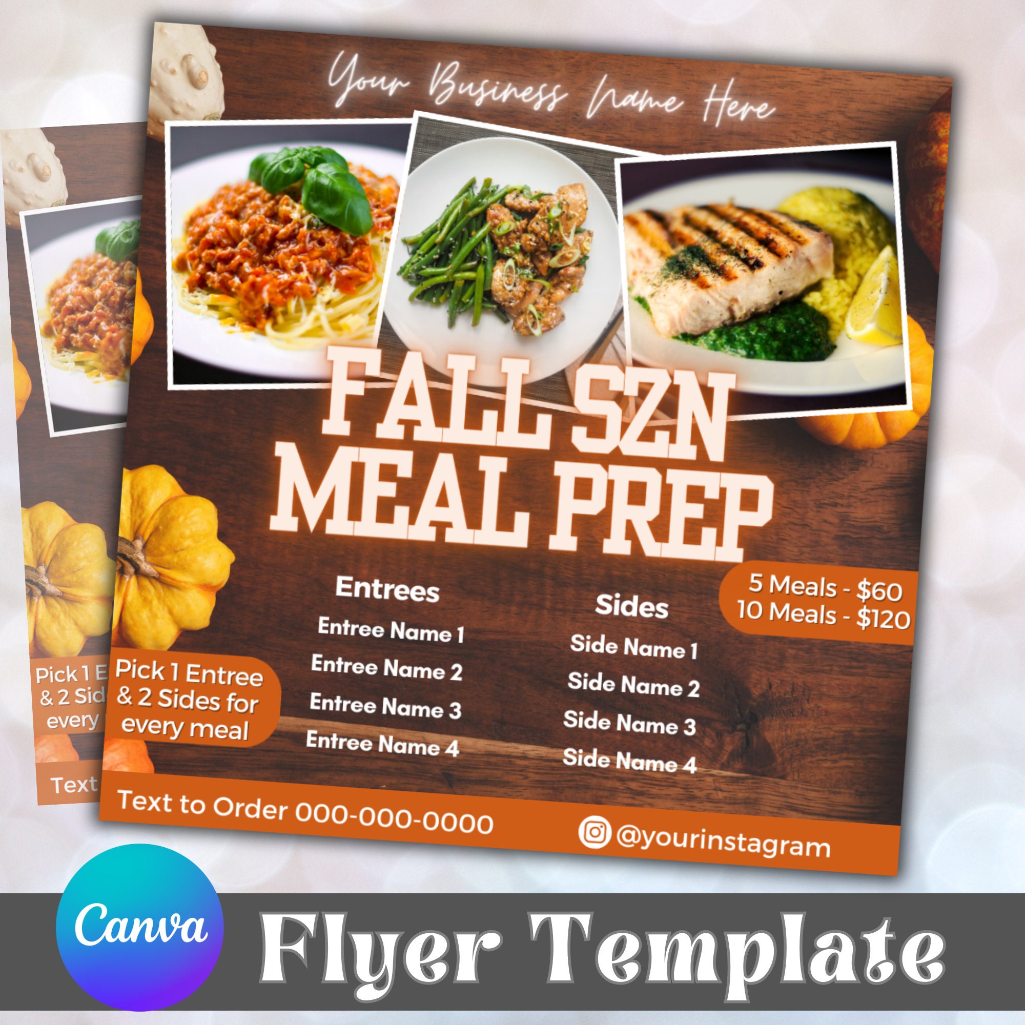 Meal Prep Flyer Template, Editable Flyer Template, Meal Plan Flyer ...