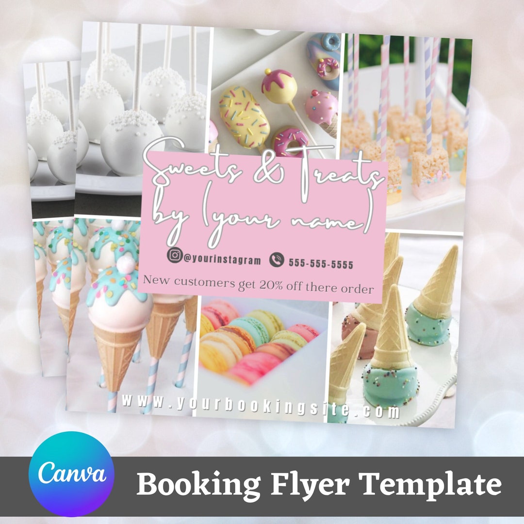 BAKING Dessert Digital Flyer Template, Sweet Treats Flyer, Bakery ...