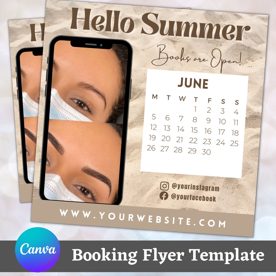 June Bookings Flyer Template DIY Summer Openings Flyer - Etsy