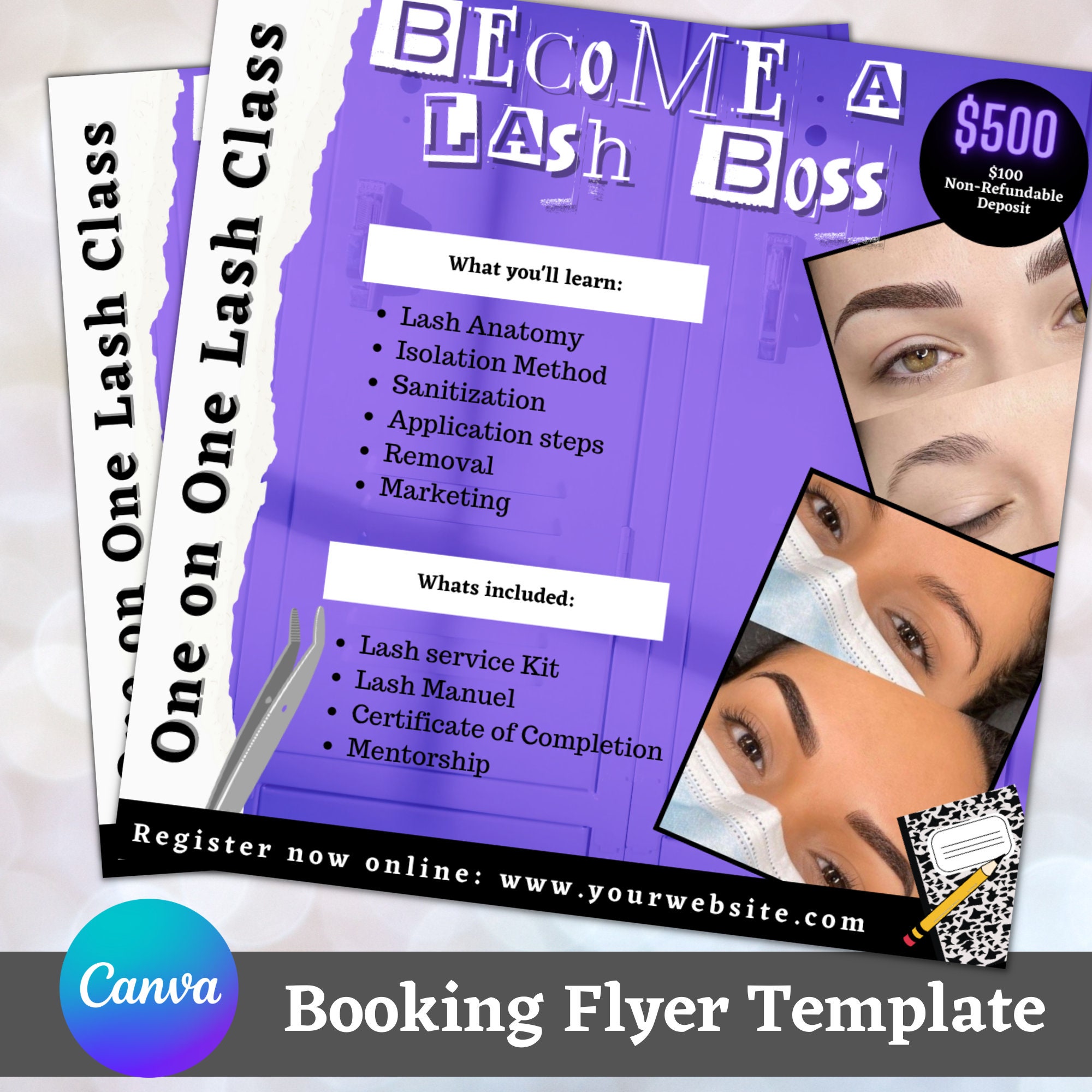 Lash Training Flyer Template, Lash Class Flyer, Lash Course Flyer, DIY ...
