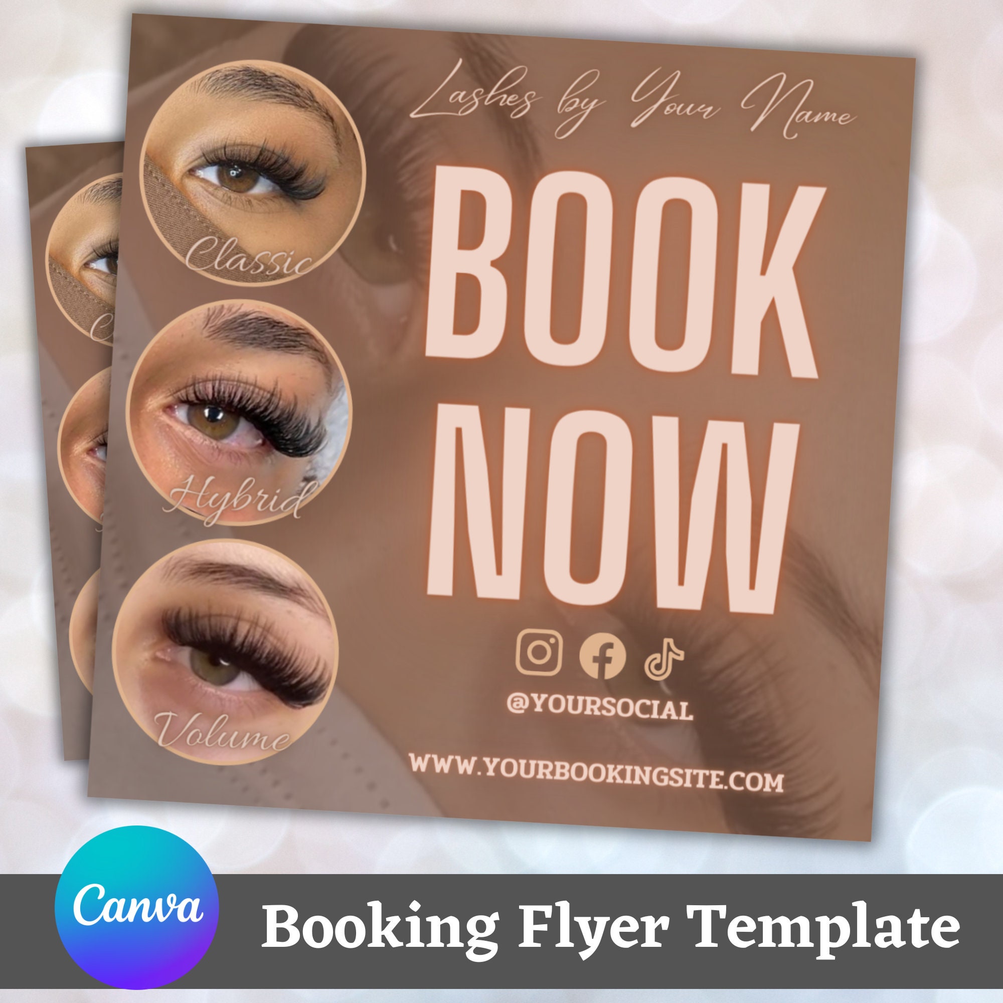 Lash Booking Flyer, DIY Book Now Flyer, Aesthetic Flyer, Eyelashes ...