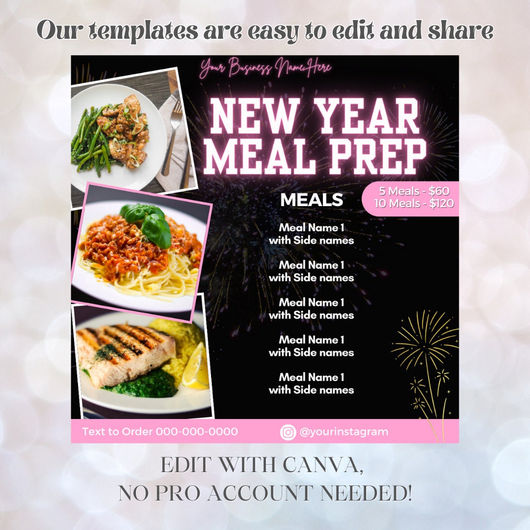 New Year Meal Prep Flyer, Instagram Flyer, Chef Instagram Flyer, 2024 ...