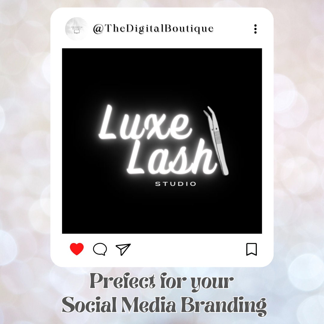 DIY Lash Tech Logo, Neon Business Logo Design, DIY Beauty Salon ...