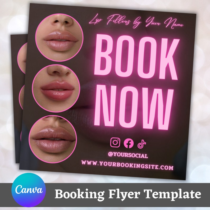 Lip Fillers Flyer Template,editable Canva Flyer, Botox Fillers E-flyer ...