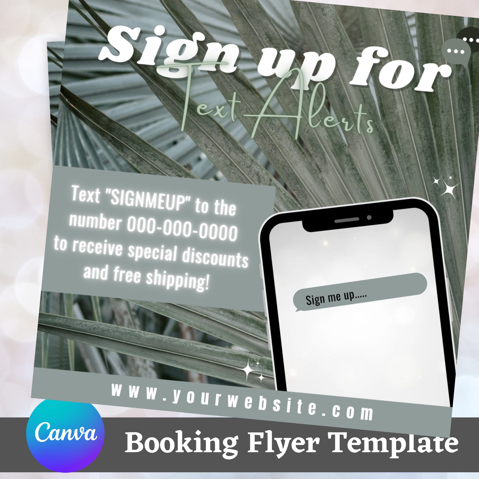Text Alerts Flyer Canva Template Editable Sign Up Flyer Text