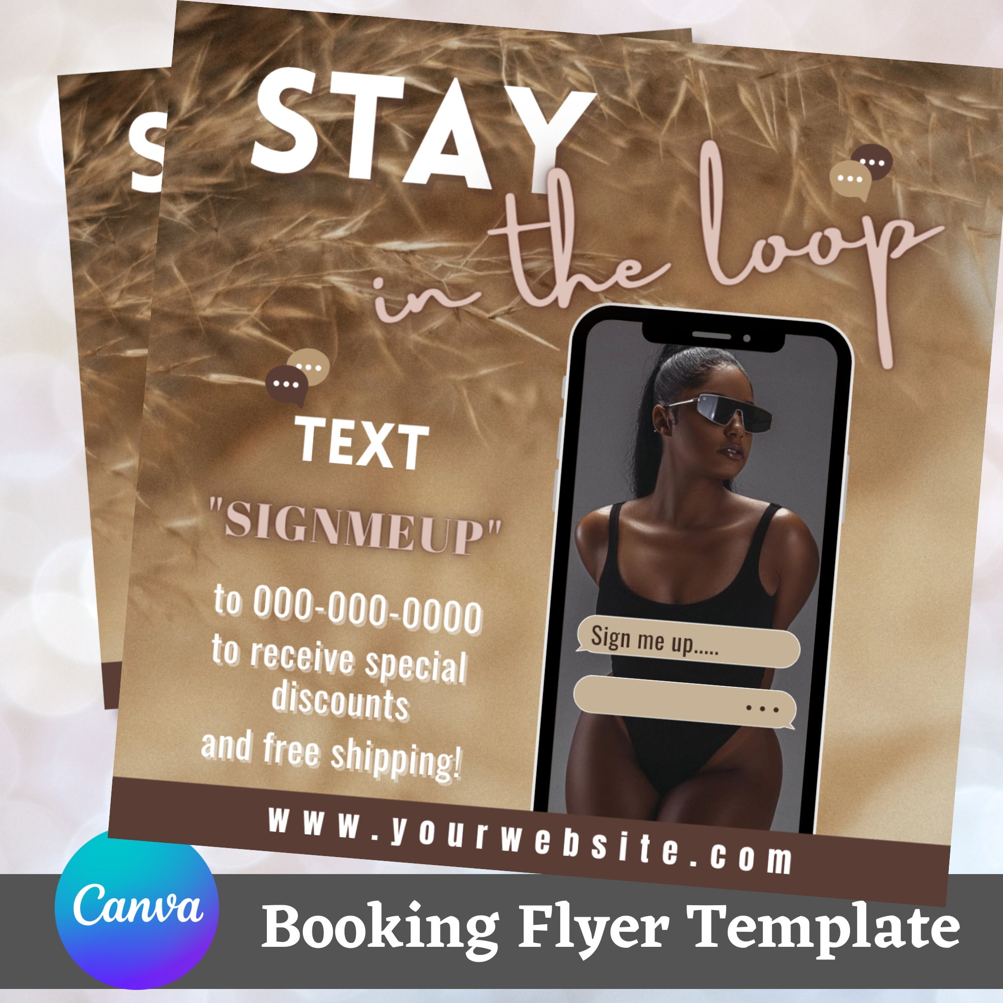 Text Alert Flyer Template, Canva DIY Sale Flyer, Social Media Post ...