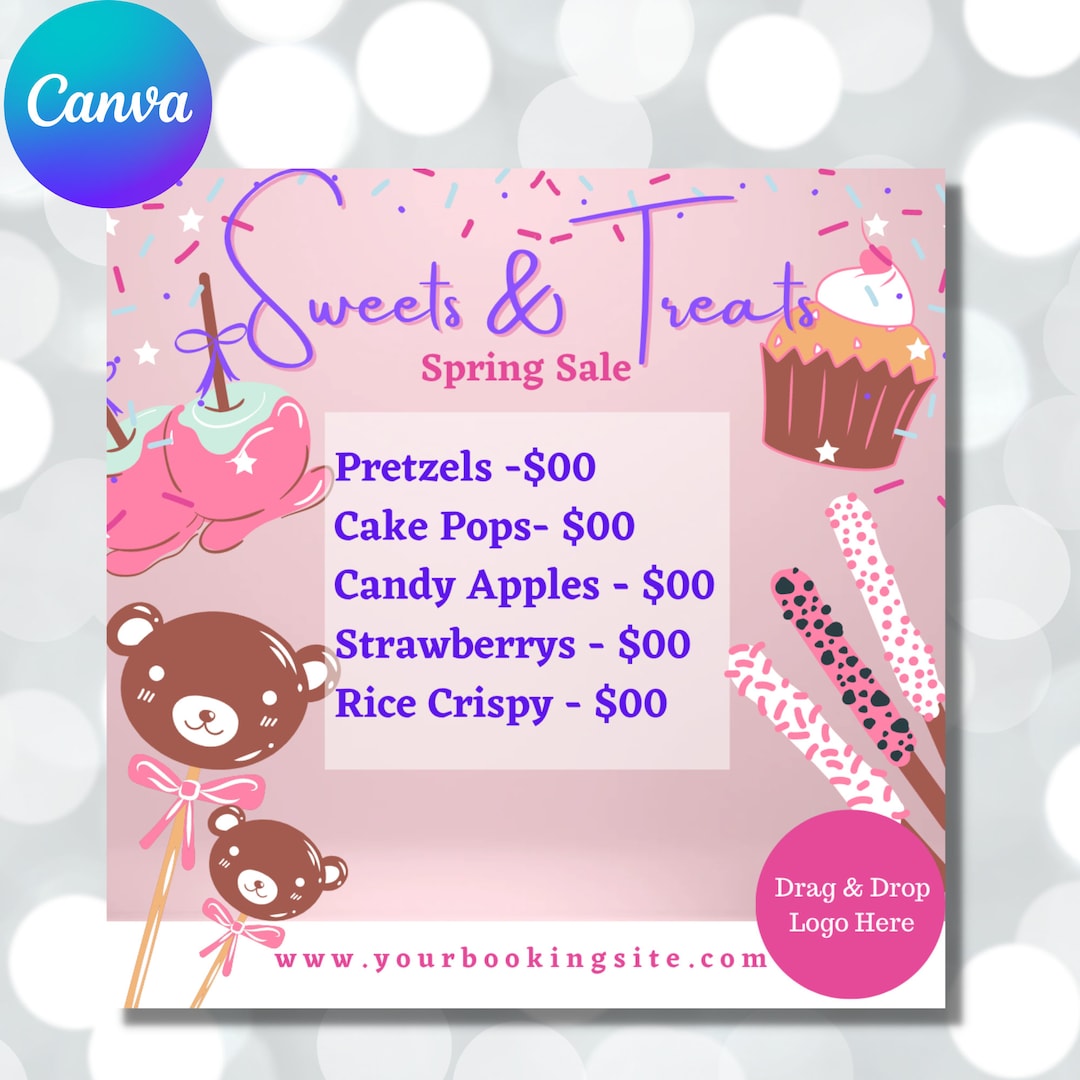 Sweets and Treats DIY Canva Flyer Template, Baking Dessert Flyer ...