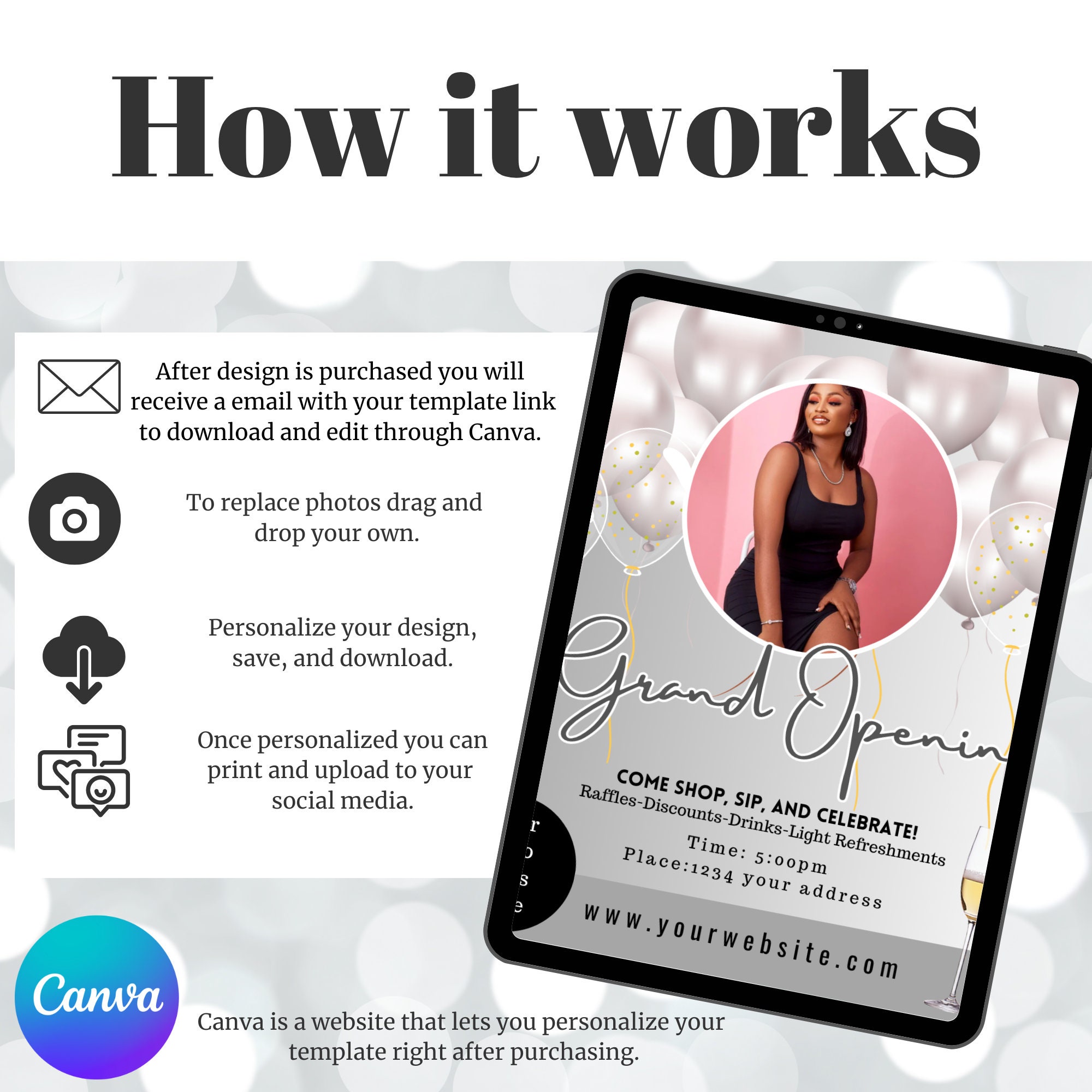 GRAND OPENING Flyer Template, DIY Celebration Flyer, Social Media Flyer ...
