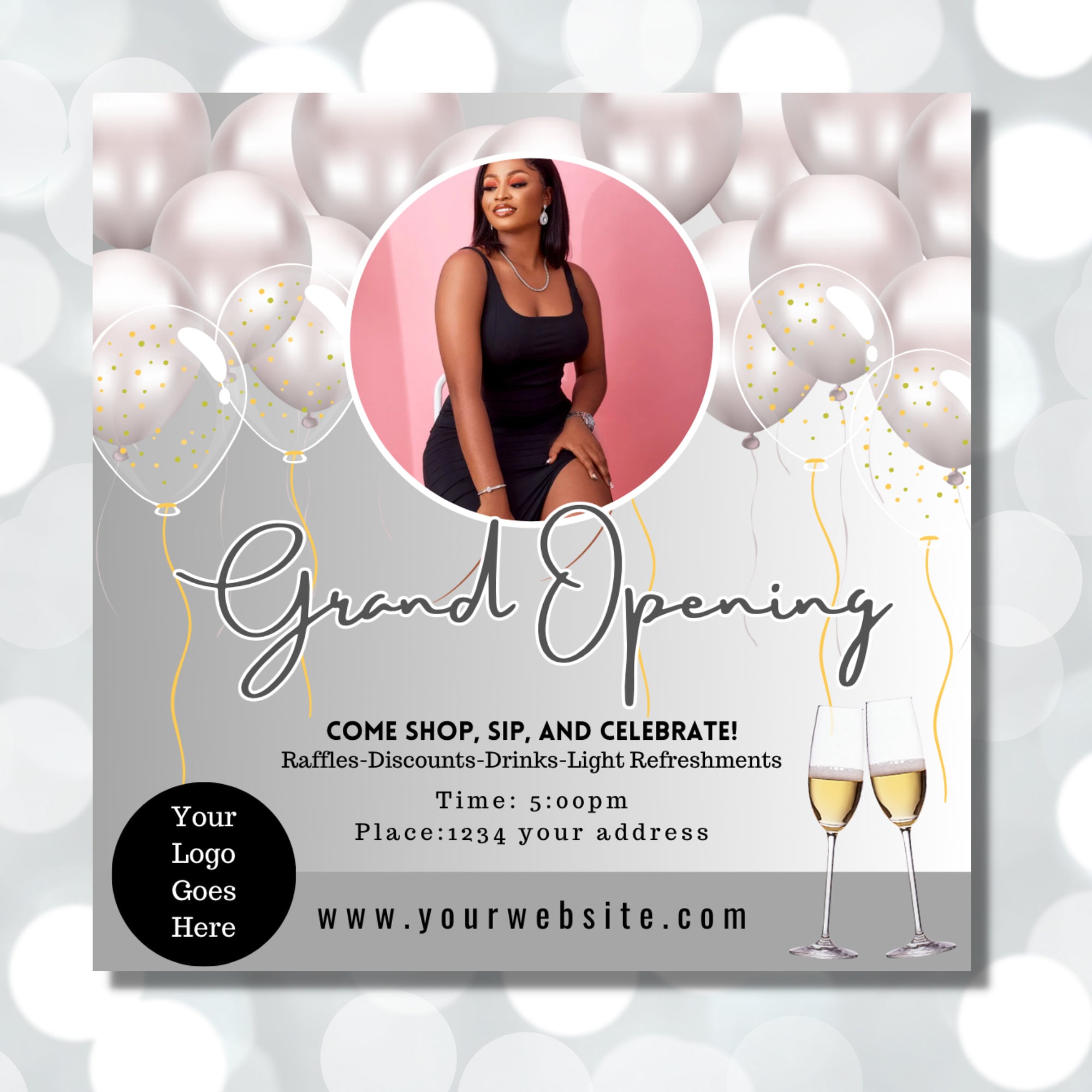 GRAND OPENING Flyer Template, DIY Celebration Flyer, Social Media Flyer ...