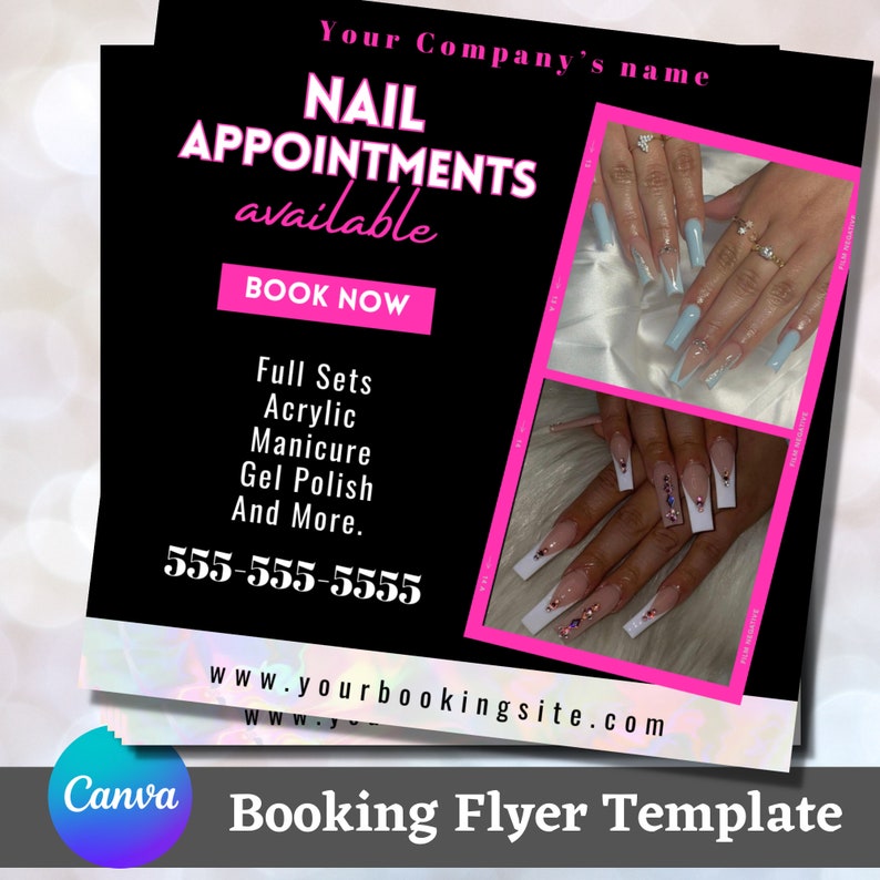 Editable Nail Tech Flyer Template for Social Media - Etsy