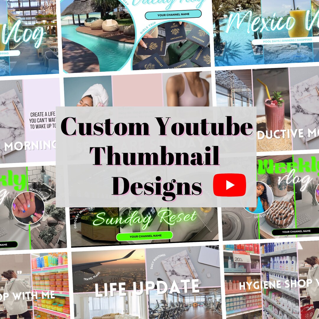Custom Youtube Channel Thumbnails, Youtube Thumbnails for Content ...