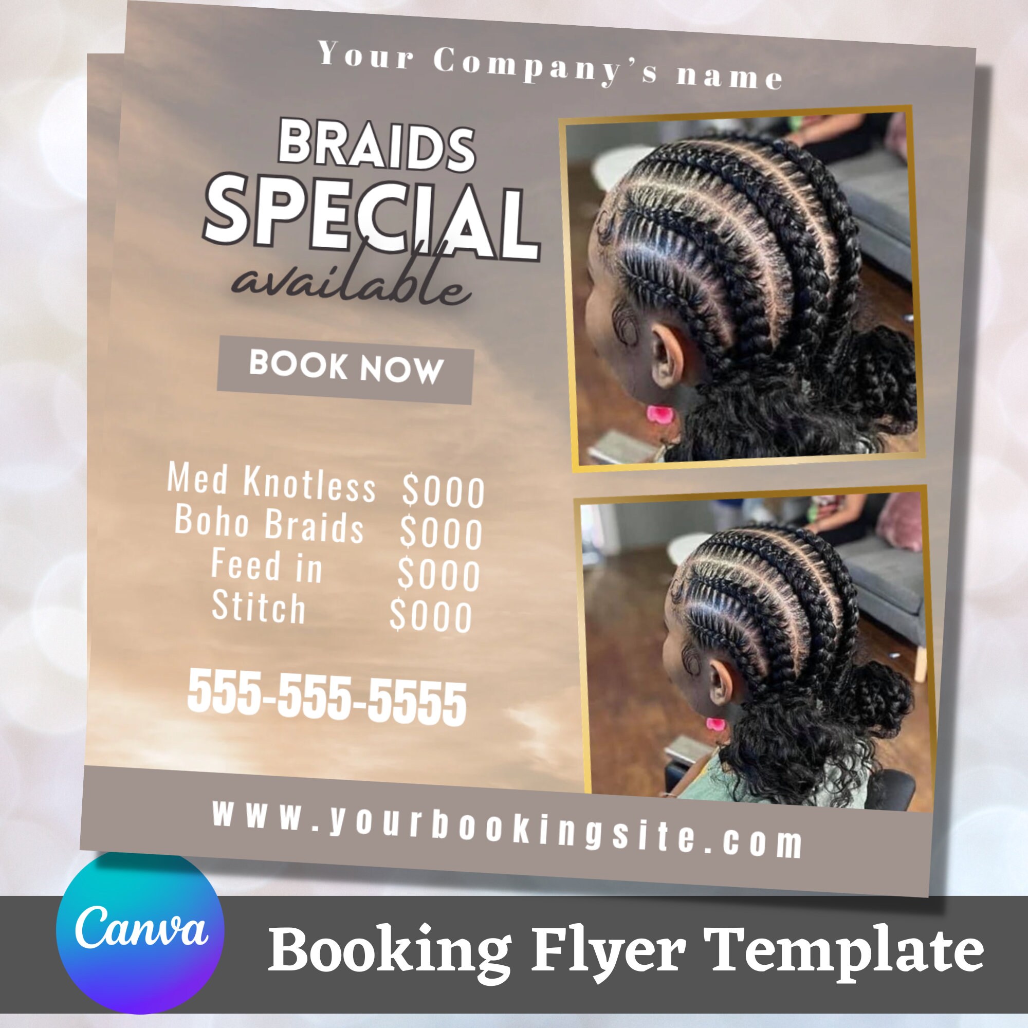 Braid Special Flyer Template, DIY Appointments Available Editable Flyer ...